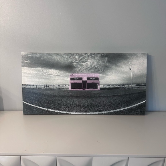 Prada | Art | Prada Pink And Gray Canvas Art | Poshmark